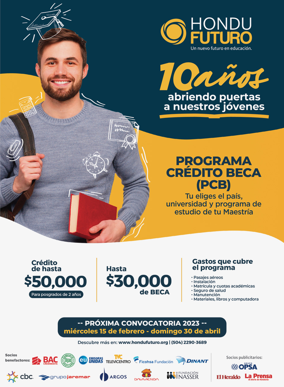 HonduFuturo abre convocatoria del Programa Crédito-Beca para hondureños