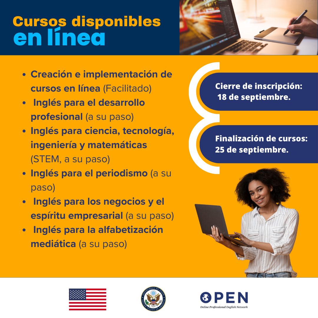 Embajada de Estados Unidos ofrece cursos de inglés gratuitos