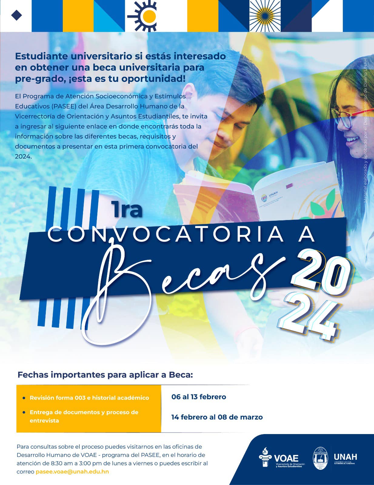 UNAH inicia la primera Convocatoria a Becas 2024