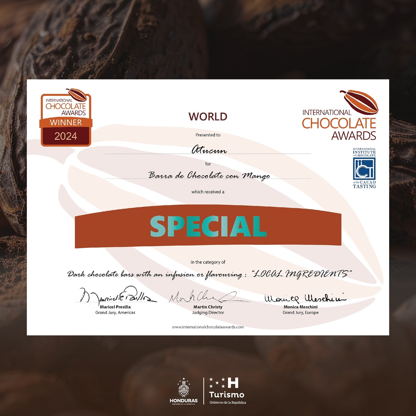 Chocolates hondureños "Atucún" ganan premio en International Chocolate ...